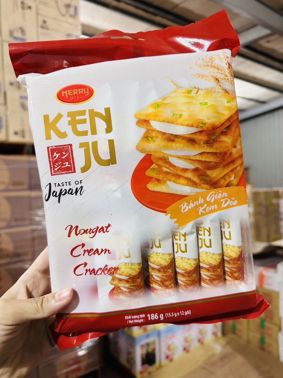 (特出)KENJU Ricky 日式棉花糖香蔥Q餅 186g *18P | 呷霸睏 睏霸呷 國內外食品批發零售網路專賣店